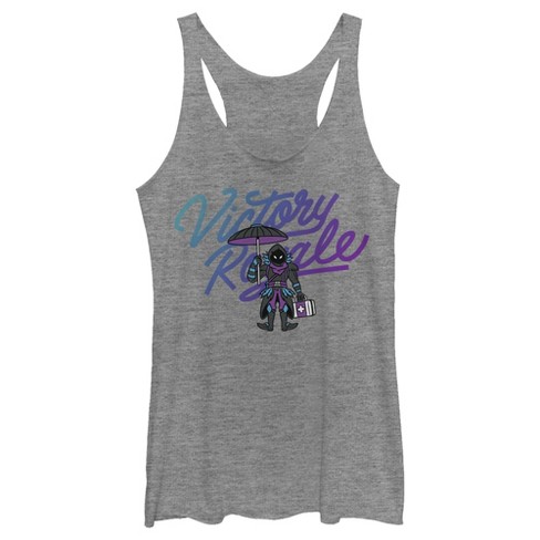 Women's Fortnite Raven Victory Royale Racerback Tank Top - Gray Heather ...