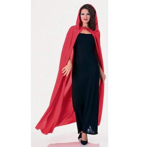 Rubies Adult Red Hooded Cape - One Size : Target