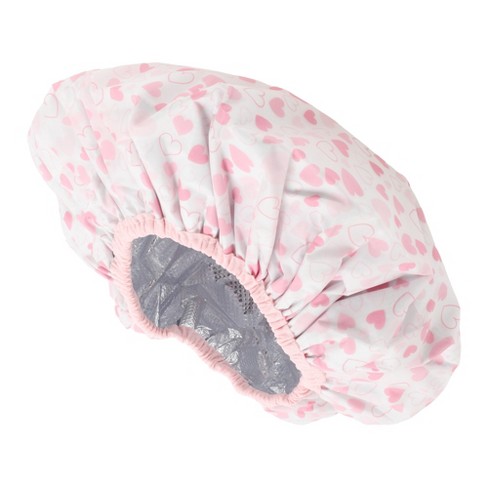 Unique Bargains Women Durable Heart-shaped Shower Cap Pink 1 Pc : Target