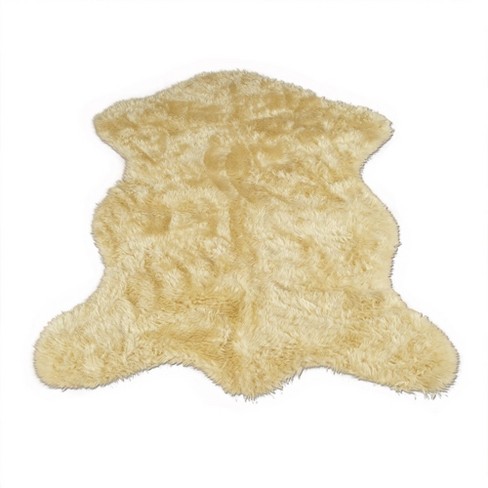 Walk On Me Faux Fur Super Soft Rug With Non-slip Backing 5'x7' Ivory ...