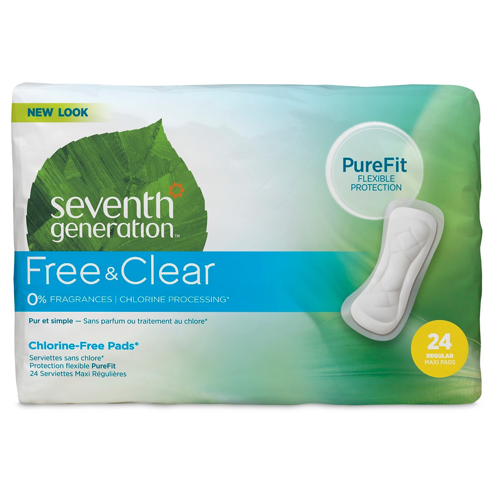 UPC 732913450008 - Seventh Generation Maxi Pads Regular Absorbency 24 ...