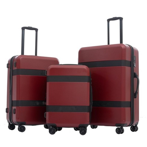 3 Pcs Expandable Luggage Sets,pc+abs Hardside Luggage Travel Sets With ...