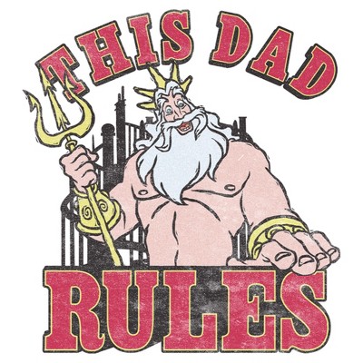 Men's The Little Mermaid This Dad Rules T-shirt - White - 3x Large : Target