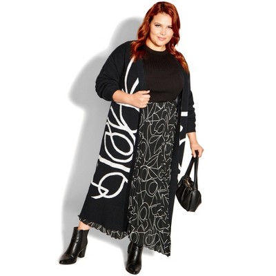 City Chic | Women's Plus Size Emma Cardigan - Black - 14w : Target