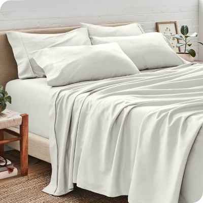 Queen Warm White 6pc Microfiber Sheet Set By Bare Home : Target