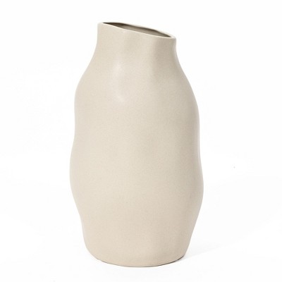 Luxenhome Ivory White Ceramic Modern Tall Vase Off-white : Target