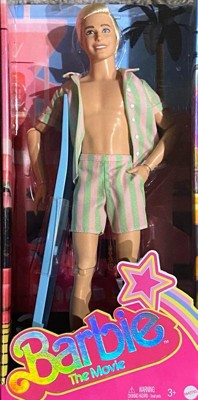 Barbie: The Movie Ken Doll Wearing Pastel Striped Beach Matching Set ...