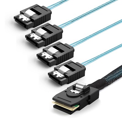 Cmple - Internal Mini SAS to SATA Cable, SFF-8087 Host to 4X SATA ...