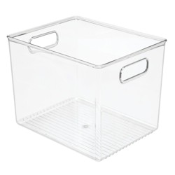 Mdesign Plastic Kitchen Food Storage Bin With Handles, Lid - 4 Pack ...