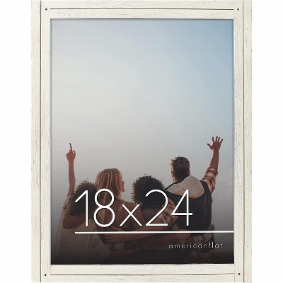 Americanflat 18x24 Rustic Picture Frame In White With Textured Wood And ...