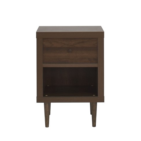 Nicbex Modern Wooden Nightstand Bedside Table With Drawer And Bottom ...