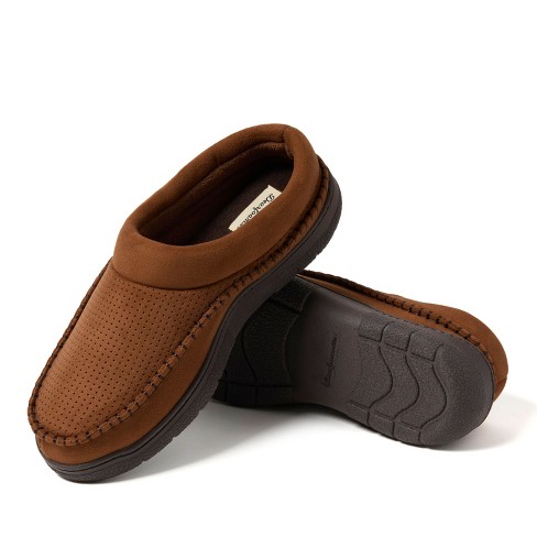 Dearfoams Men's Thompson Moccasin Toe Clog House Shoe Slipper - Brown ...