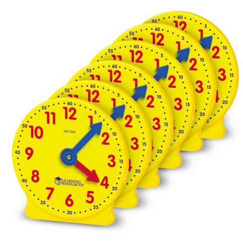 Learning Resources Gear Clock, 4 Inch, Set Of 6, Ages 5+ : Target