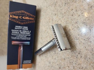 King C. Gillette Men's Double Edge Safety Razor + 5 Refill Blades - 6ct ...