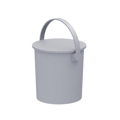 Jej Astage 2.6gal Sturdy Bucket Light Gray Tote With Lid Storage Bins ...