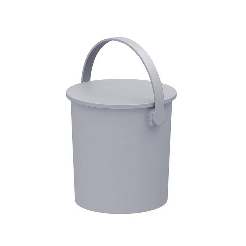 Jej Astage 2.6gal Sturdy Bucket Light Gray Tote With Lid Storage Bins ...