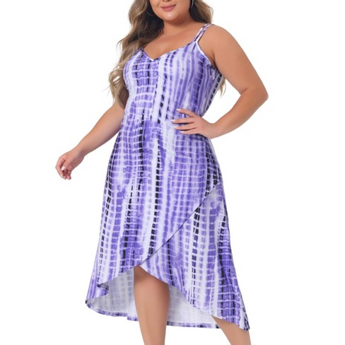 Agnes Orinda Women's Plus Size Tie Dye Cami V-neck Criss Cross Back ...
