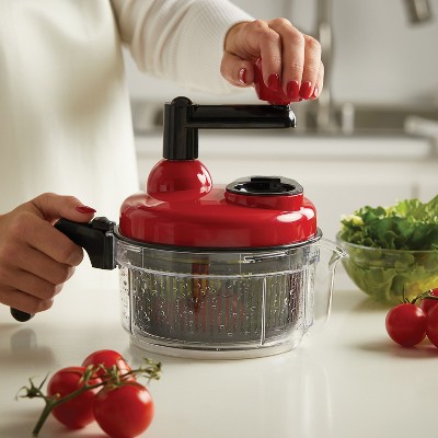 gia'sKITCHEN™ Multipurpose Manual Food Processor, Red and Black in ...
