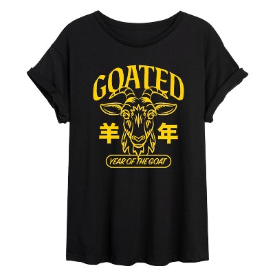 Women's - Instant Message - New Years Goated Oversized Graphic T-Shirt ...