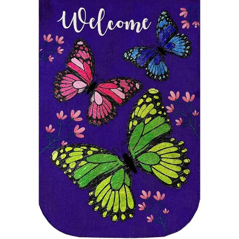 Butterfly Trio Burlap Spring Garden Flag 18" X 12.5" Briarwood Lane ...