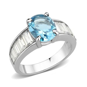 Slickblue Women Statement Ring Stainless Steel Sea Blue Oval 10x8 ...