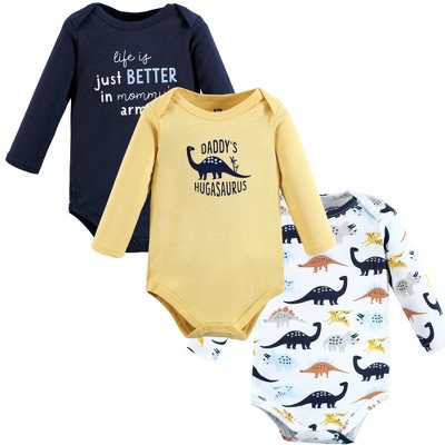 Hudson Baby Basics Infant Boys Essential Long Sleeve Bodysuits 3-Pack ...