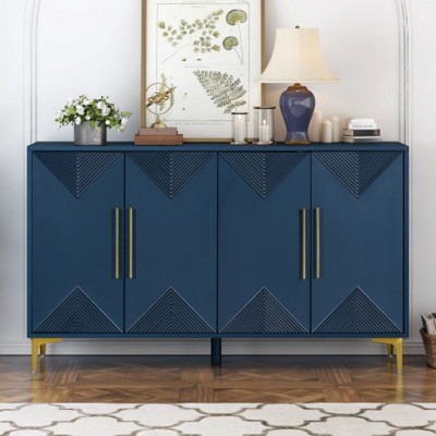 Distinctive Two-tone Triangle Pattern 4-door Cabinet, Perfect For ...
