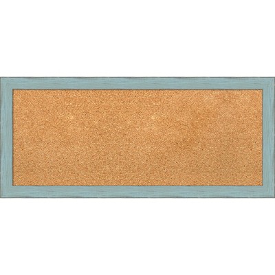 Amanti Art Natural Cork Board Wood Framed Sky Blue Rustic Bulletin ...