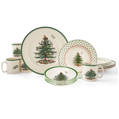 Spode Christmas Tree Polka Dot 16-piece Dinnerware Set : Target