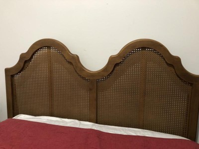 Hazel Vintage Wood And Synthetic Rattan Arched Headboard Walnut ...