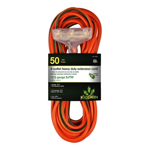 Gogreen Power (gg-15250) 12/3 50õ Sjtw 3-outlet Heavy Duty Extension ...