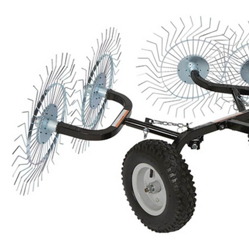 Yard Tuff Acreage Rake, 4 Tine Reel Steel Tow Behind Outdoor ...