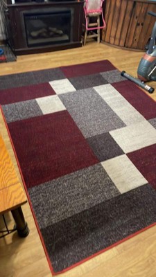 World Rug Gallery Modern Boxes Design Non-slip (non-skid) Blue 20" X 30 ...