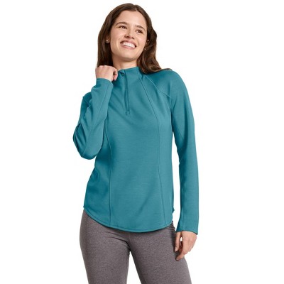 Jockey Women's Everactive Scuba 1/4 Zip L Teal Slate : Target