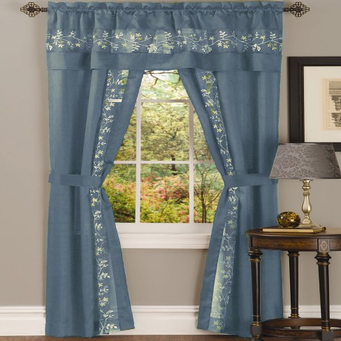 Brylanehome Fairfield 5 Piece Window Set - 55" W 84" L, Ice Blue : Target