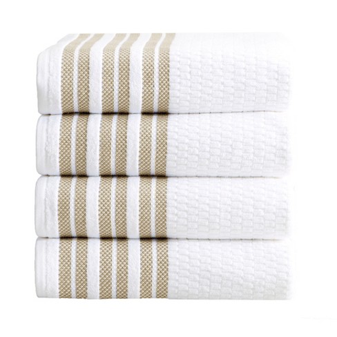 Great Bay Home 100% Cotton Textured Striped Bath Towel Sets : Target