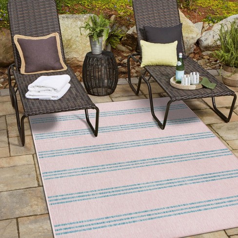 Jill Zarin 9' 0 X 12' 0 Jill Zarin Outdoor Pink And Aqua Area Rug : Target