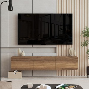 HomeStock Wall Mounted Floating TV Stand for 65–80 Inch TVs, Modern ...