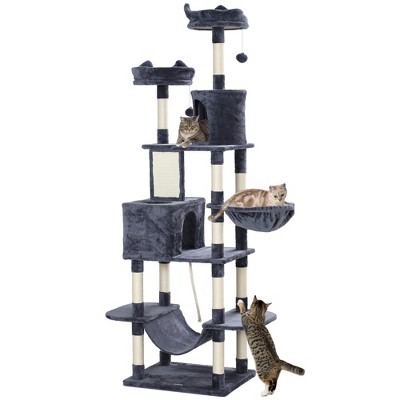 Go Pet Club 55" Cat Tree House With Dangling Toys And Slide F66 - Brown ...