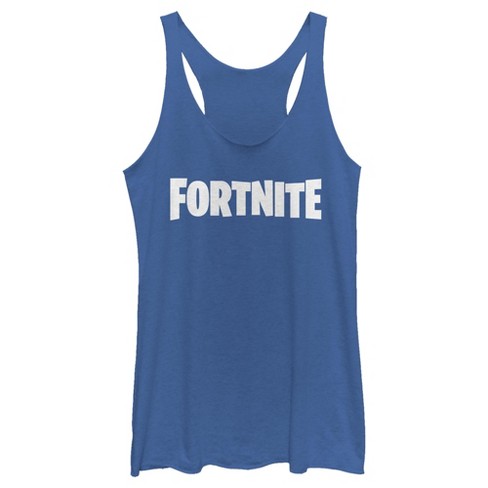 Women's Fortnite Classic White Logo Racerback Tank Top - Royal Blue ...