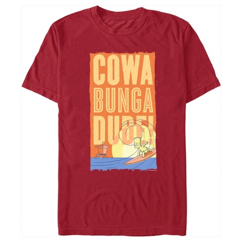Men's The Simpsons Cowa Bunga Dude! Surfing Bart T-shirt : Target