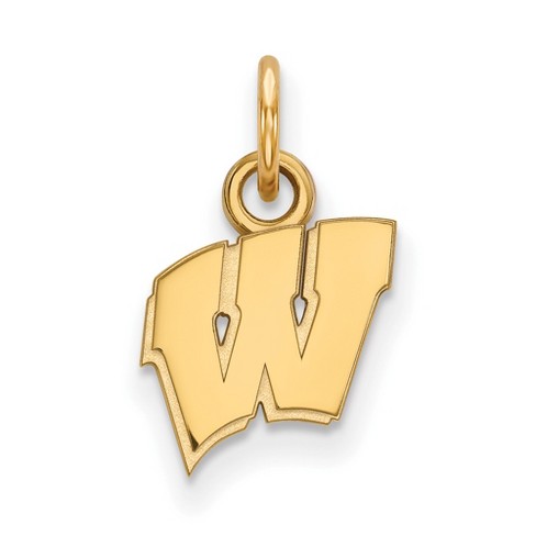 Black Bow Jewelry 10k Yellow Gold Wisconsin Badgers Ncaa Extra Small ...