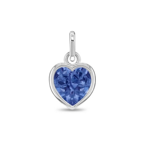 Girls Birthstone Heart Sterling Silver Charm Blue In Season Jewelry