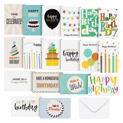 36ct Big Wishes Birthday Note Card : Target