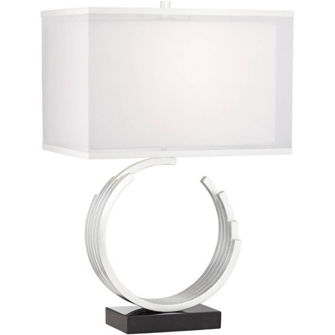 Pacific Coast Lighting Riley Open Circle Silver Leaf Modern Table Lamp ...