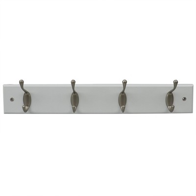 Home Basics 4 Double Hook Wall Mounted Hanging Rack, White : Target