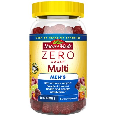 Nature Made Zero Sugar Men's Multivitamin Sugar Free Gummies, USP ...