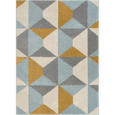 Yara Scandanavian Abstract Geometric 3'11" X 5'3" Gold Area Rug : Target