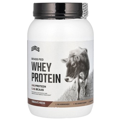 Levels Grass Fed Whey Protein Powder, Chocolate Mocha, 2 lb (907 g ...