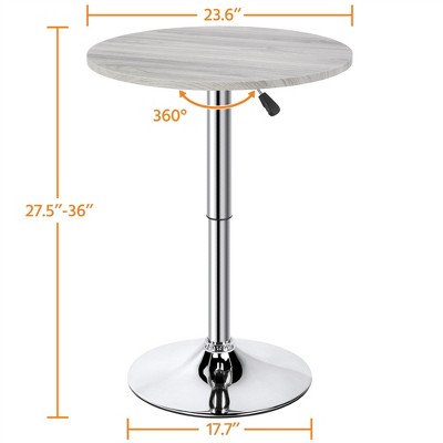 Yaheetech Adjustable Pub Round Table Counter Height Bistro Table w/ 360 ...